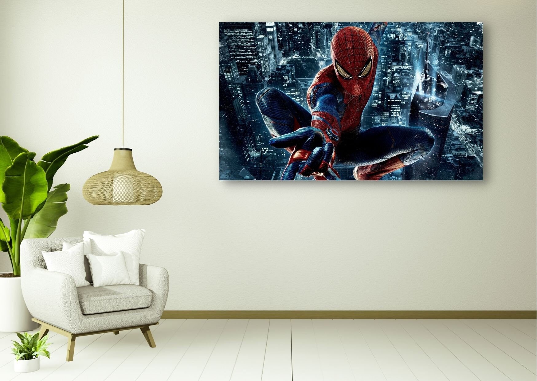 Spiderman Poster, Spiderman Canvas Print Art, Game Room Man Cave Art ...