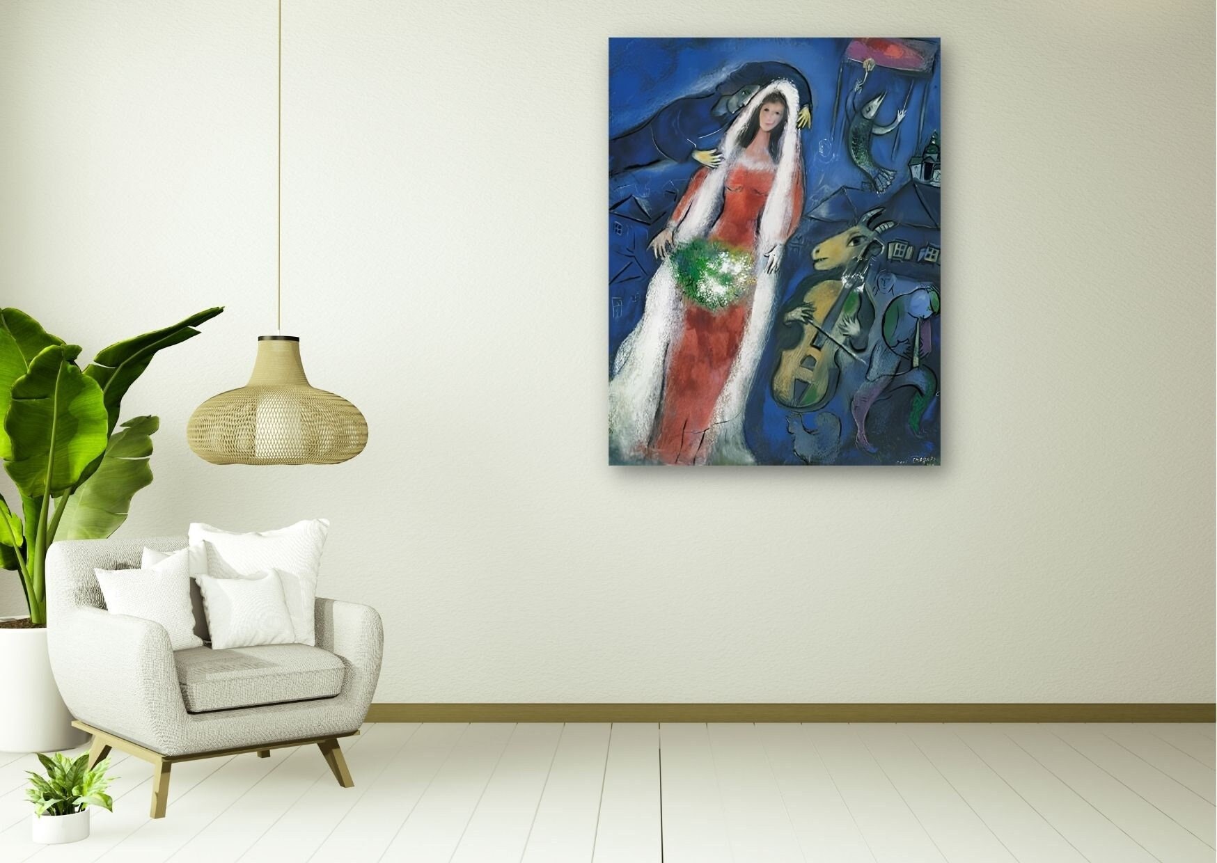 Marc Chagall the Bride, Marc Chagall Canvas Wall Art, Marc Chagall ...