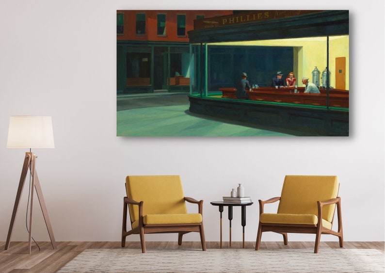 Edward Hopper Nighthawks Modern Wall Art Reproduction Canvas Trendy ...