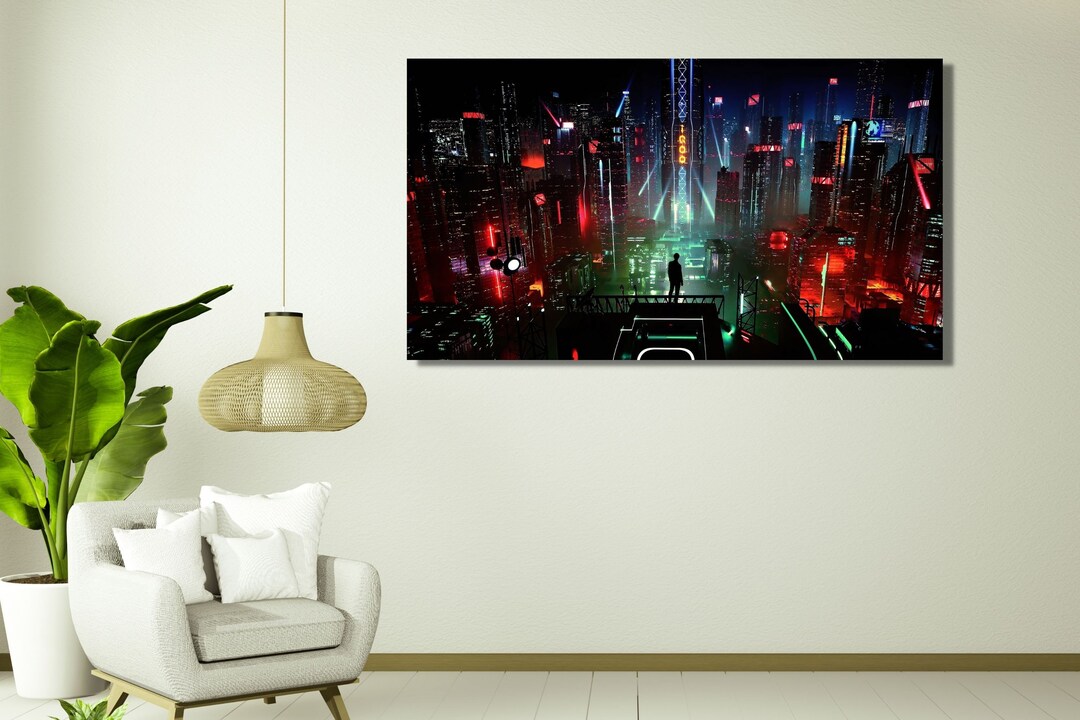 Cyberpunk City Art, Cyberpunk Wall Art, Cyberpunk Canvas, Cyberpunk ...