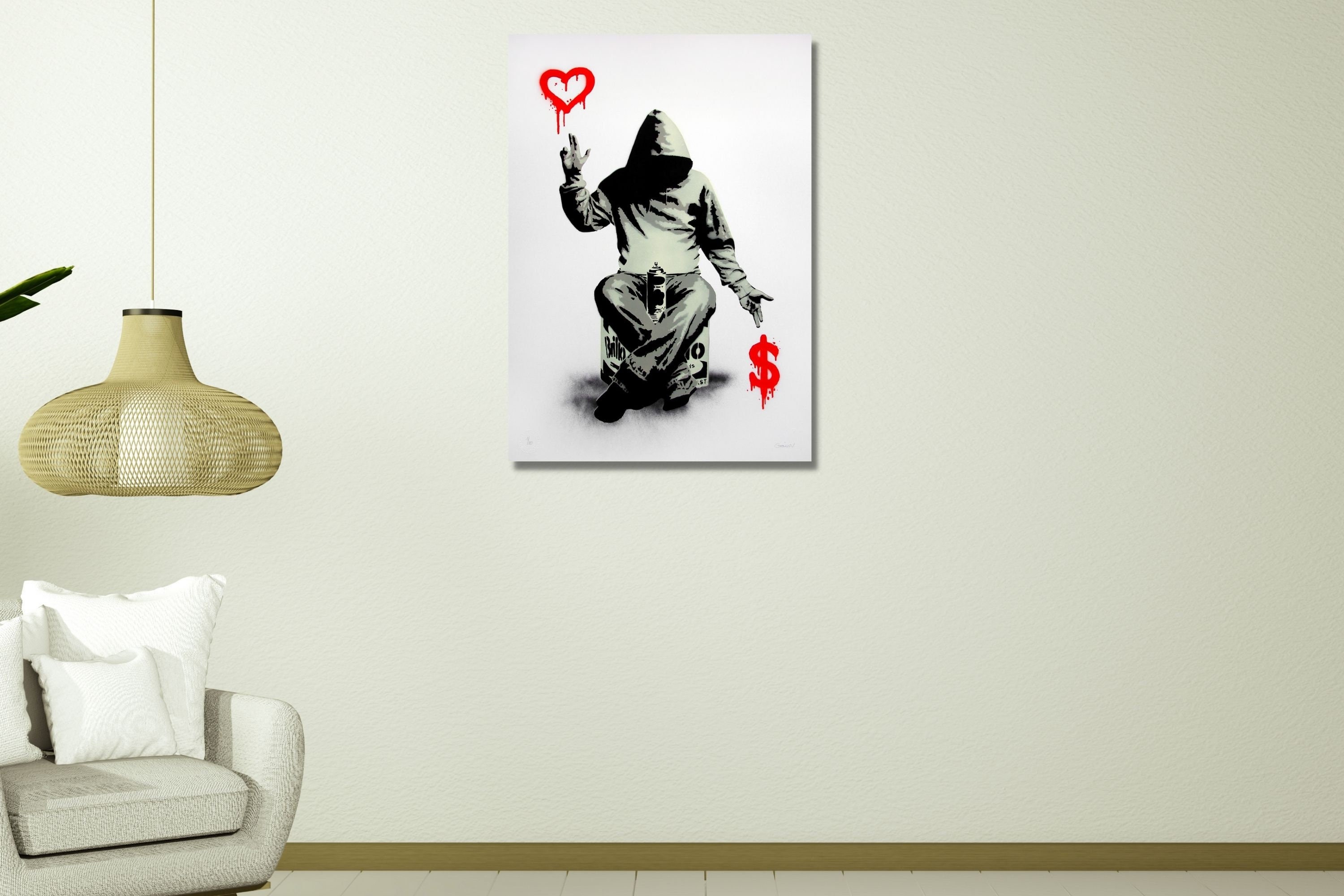 Banksy Money or Love, Banksy Wall Art, Banksy Graffiti Wall Art, Banksy ...