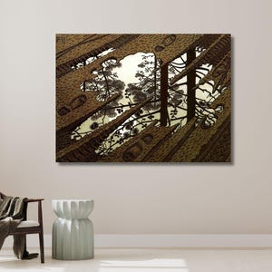 Escher Puddle Wall Art, Escher Wall Art Canvas Print, Maurits Cornelis ...