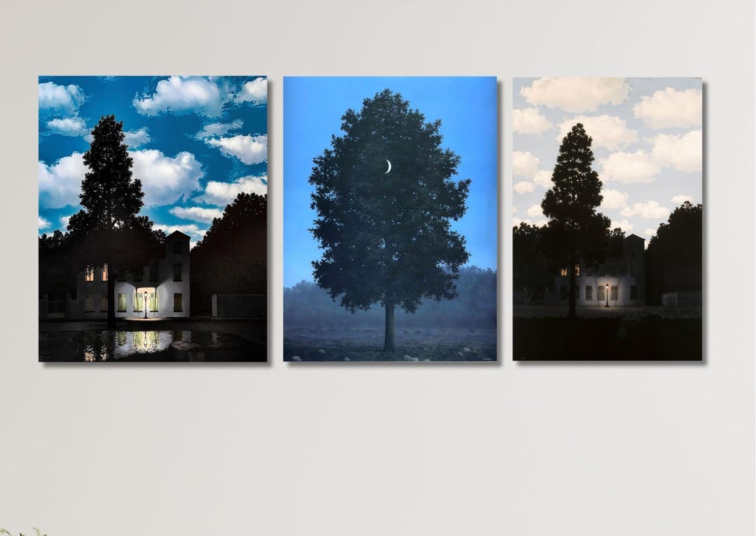 Rene Magritte Set of 3 Print, René Magritte Canvas Art, Magritte Poster ...