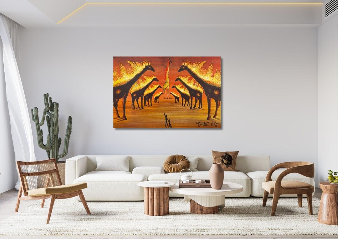 Salvador Dali Giraffes on Fire Canvas Art Print - Etsy