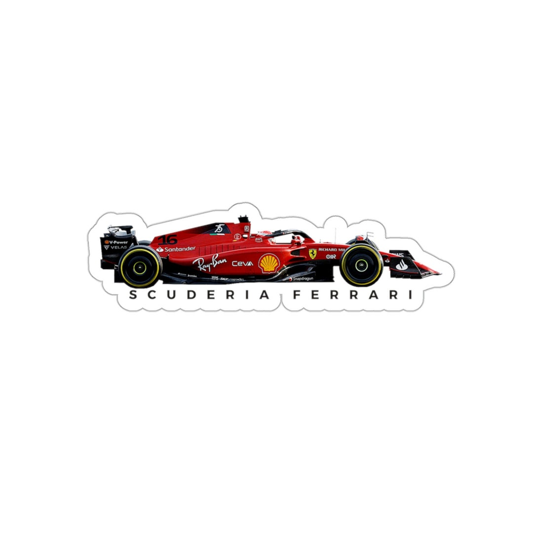 Formula 1 Car Sticker, Scuderia Ferrari F1 Stickers for Fans of Carlos Sainz and Charles Leclerc ...