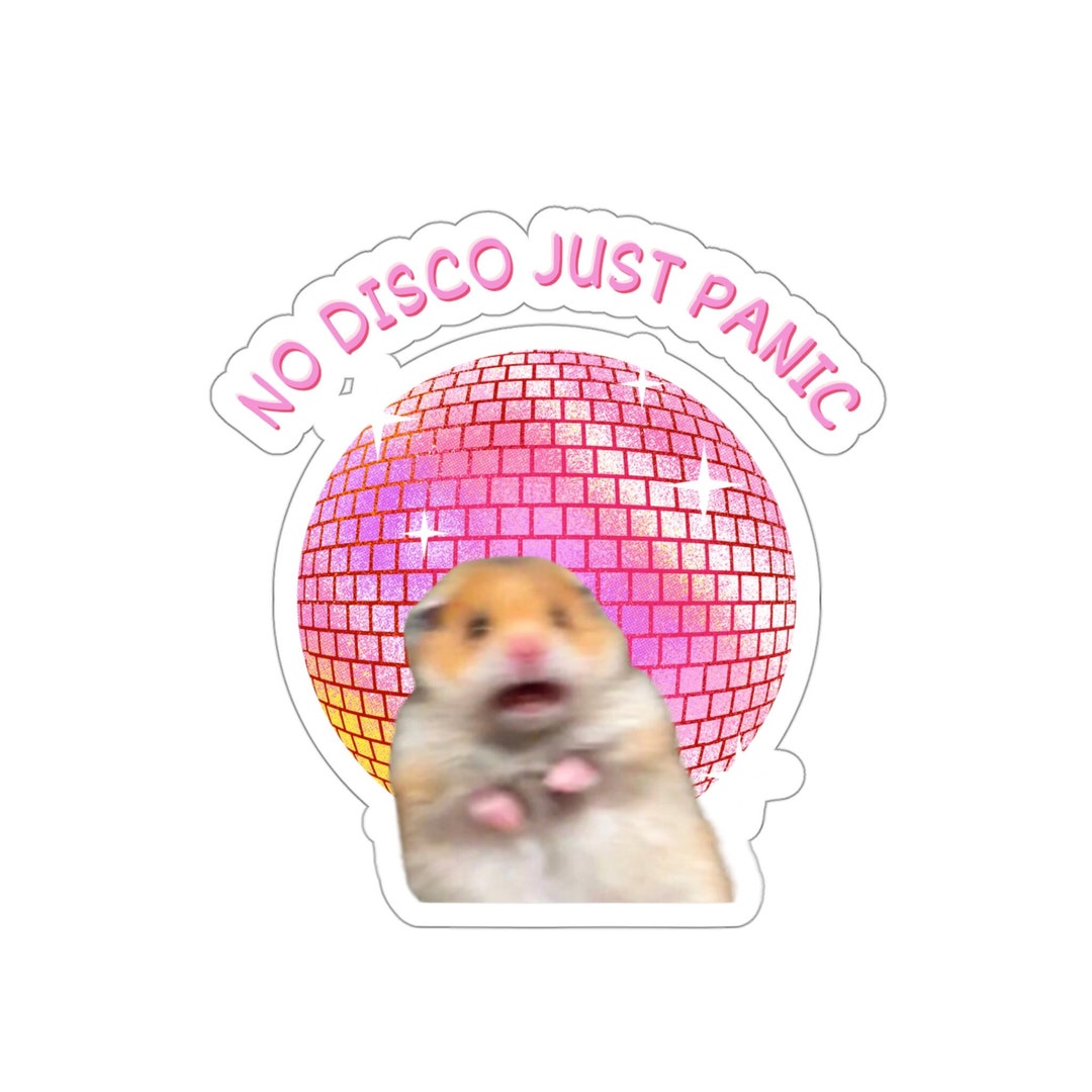 Funny Rat Meme Sticker, No Disco Just Panic Kiss-cut Stickers, Anxiety ...