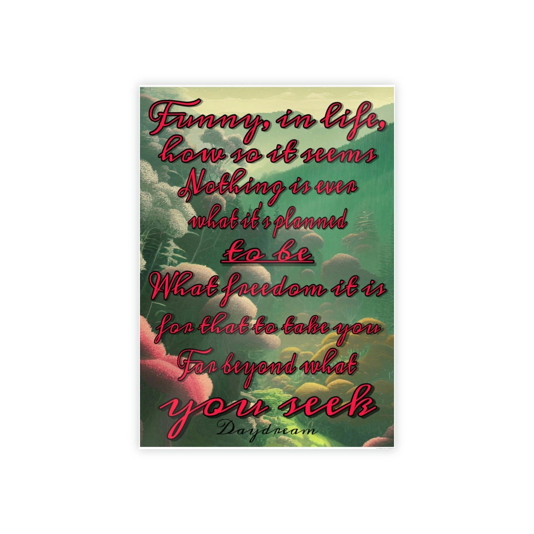 Daydream - Poem Poster - Etsy