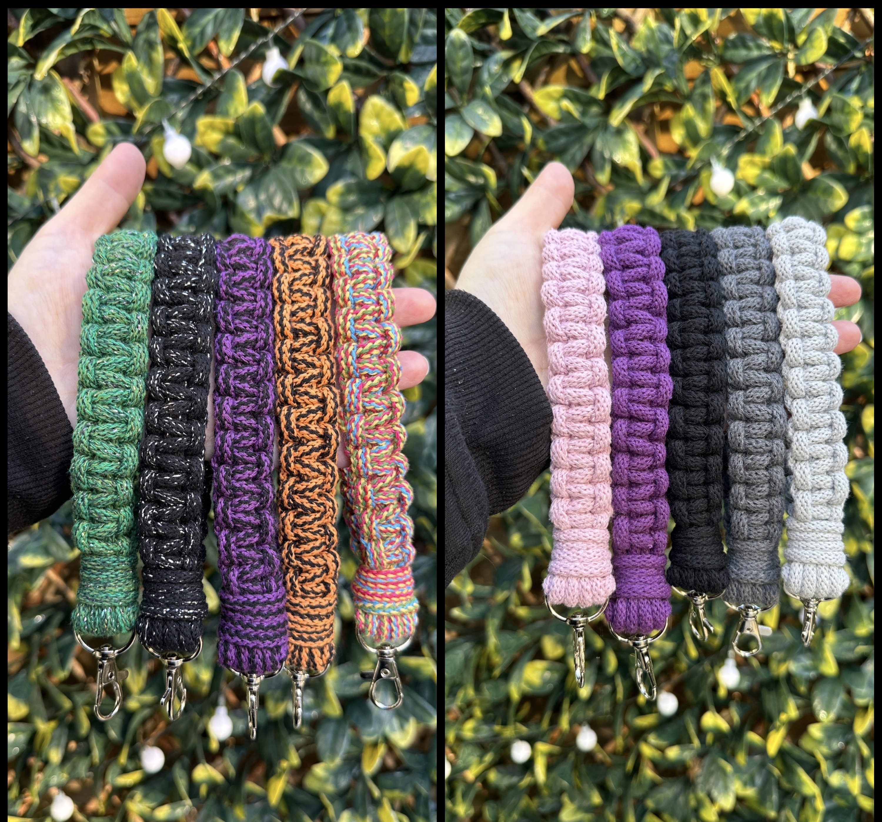Chunky Macrame Wristlet Keychain Handmade Macrame Wristlet Walking ...