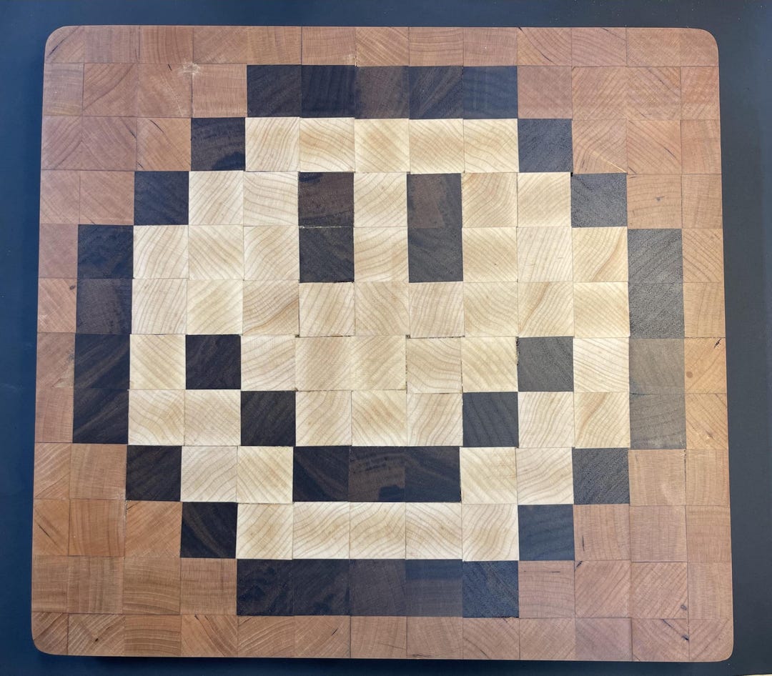 8-bit Board™ Collection – Smiley Face Cutting Board in Walnut, Cherry ...