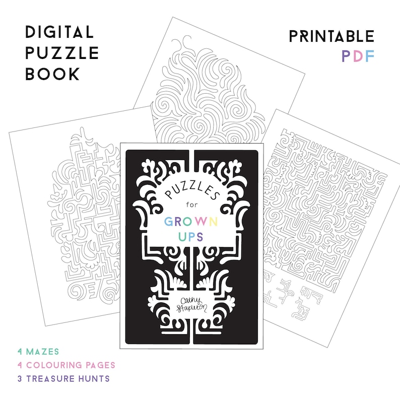 Digital Puzzle Book | Fun Printable Activity Book | Colouring Pages ...