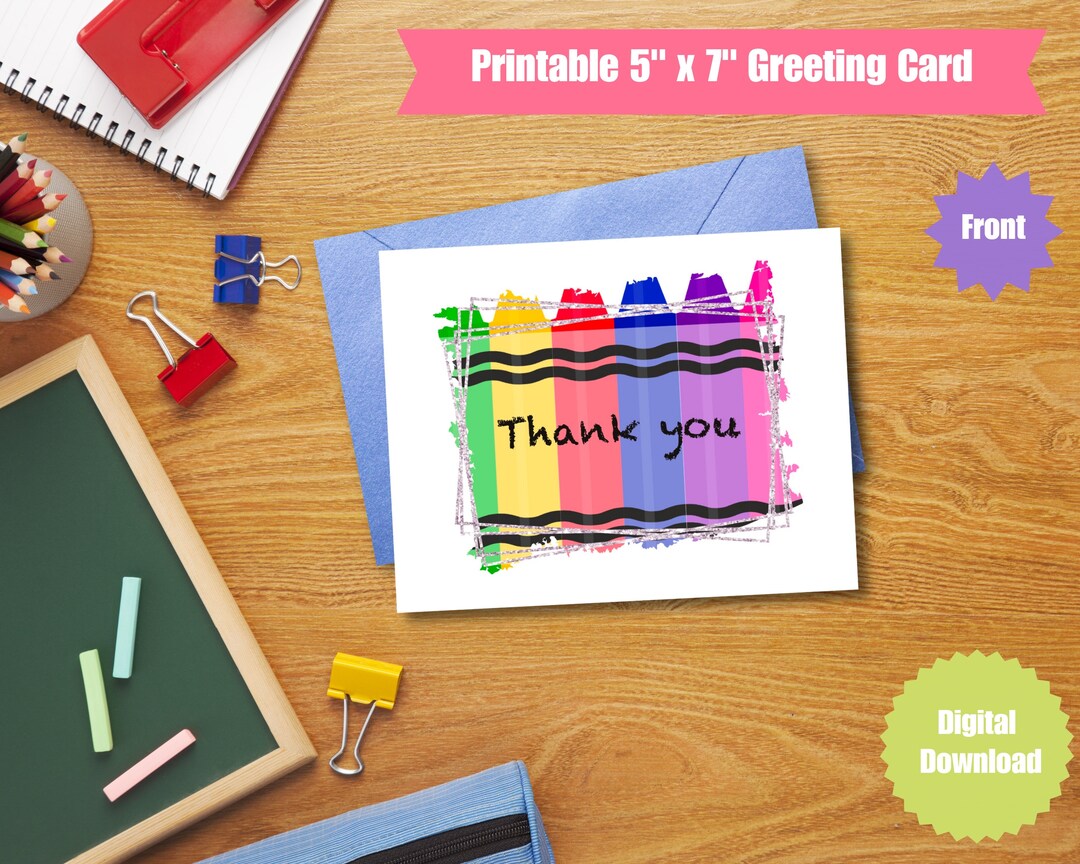 Teacher Appreciation Card-5" X 7" Greeting Card Size, Thank You ...