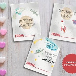 Preschool/kindergarten Watercolor Valentines Day Card | Printable Space ...
