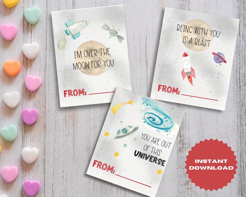 Preschool/kindergarten Watercolor Valentines Day Card | Printable Space ...