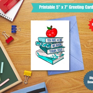 Teacher Appreciation Card-5" X 7" Greeting Card Size, Thank You ...