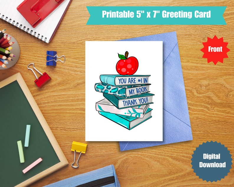 Teacher Appreciation Card-5" X 7" Greeting Card Size, Thank You ...