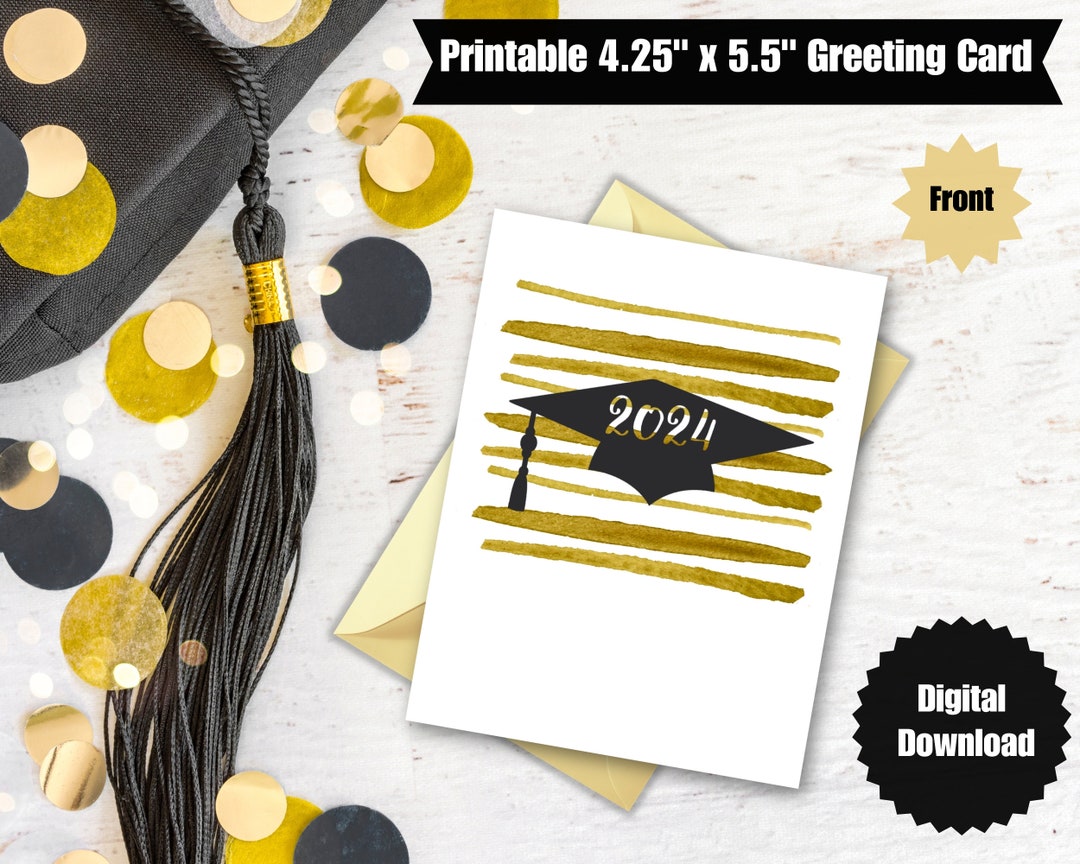 Digital 2024 Graduation Card (4.25"x5.5"), Printable Card ...