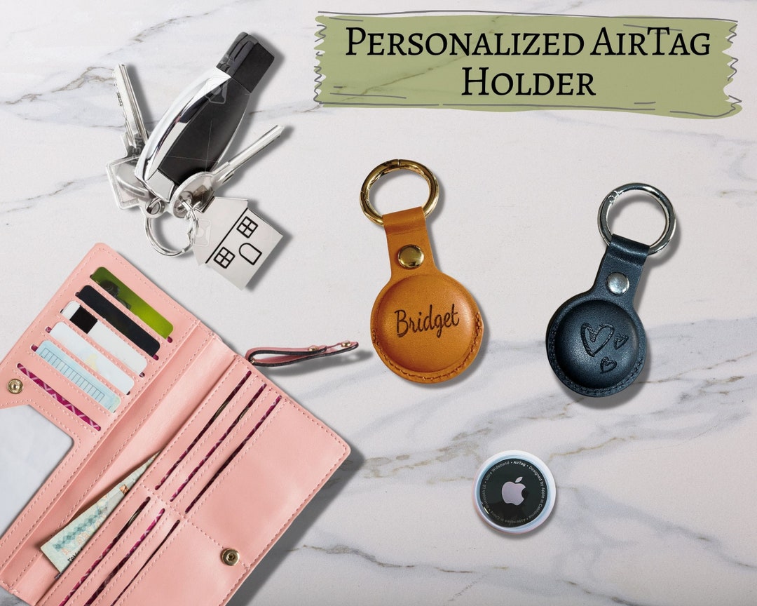 Personalized AirTag Holder, Personalized Gift, Graduation Gift, PU ...