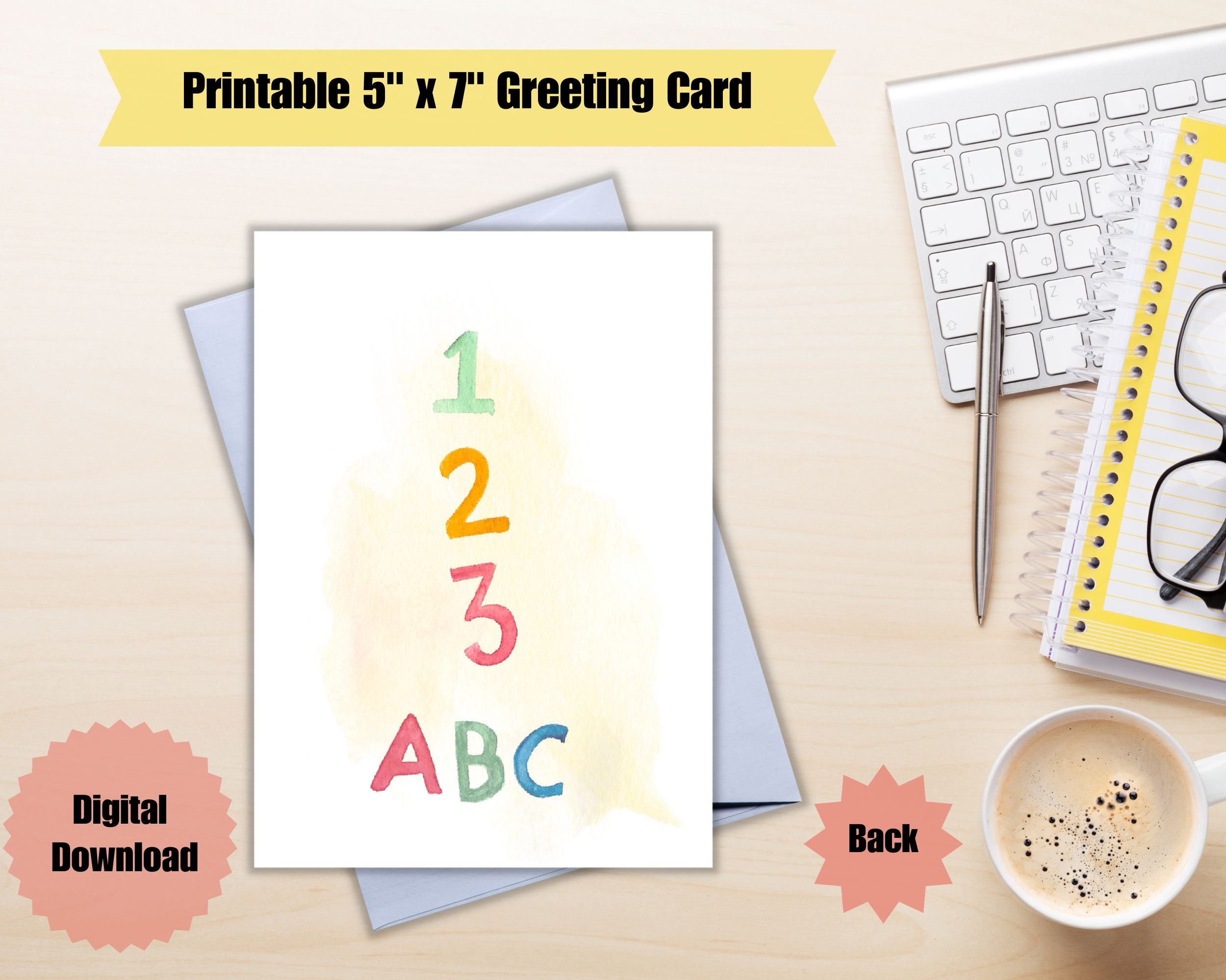 Teacher Thank You Card - 5" X 7" Greeting Card Size, Teacher ...