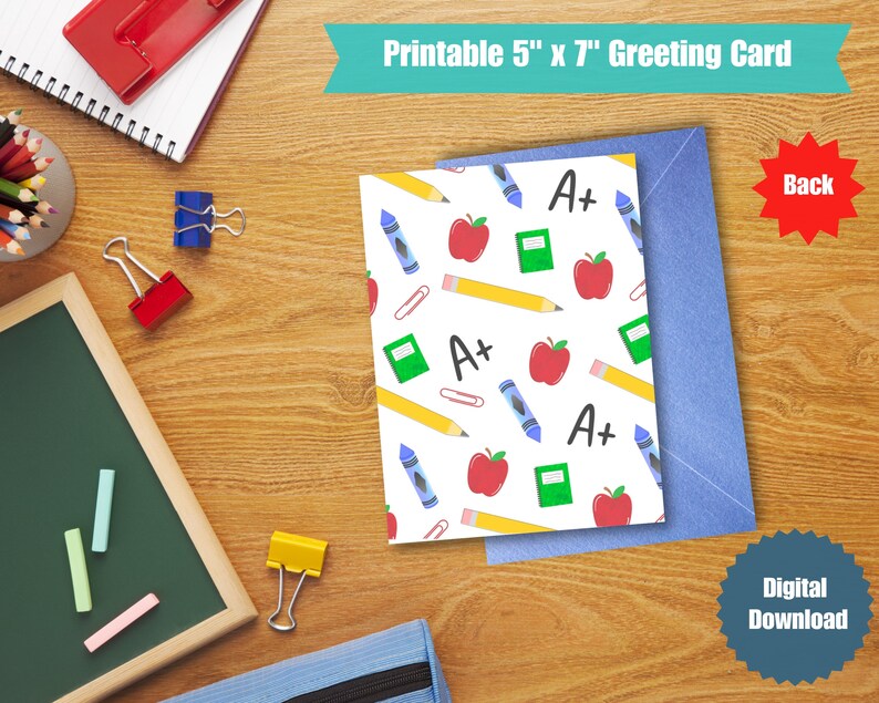 Teacher Appreciation Card-5" X 7" Greeting Card Size, Thank You ...