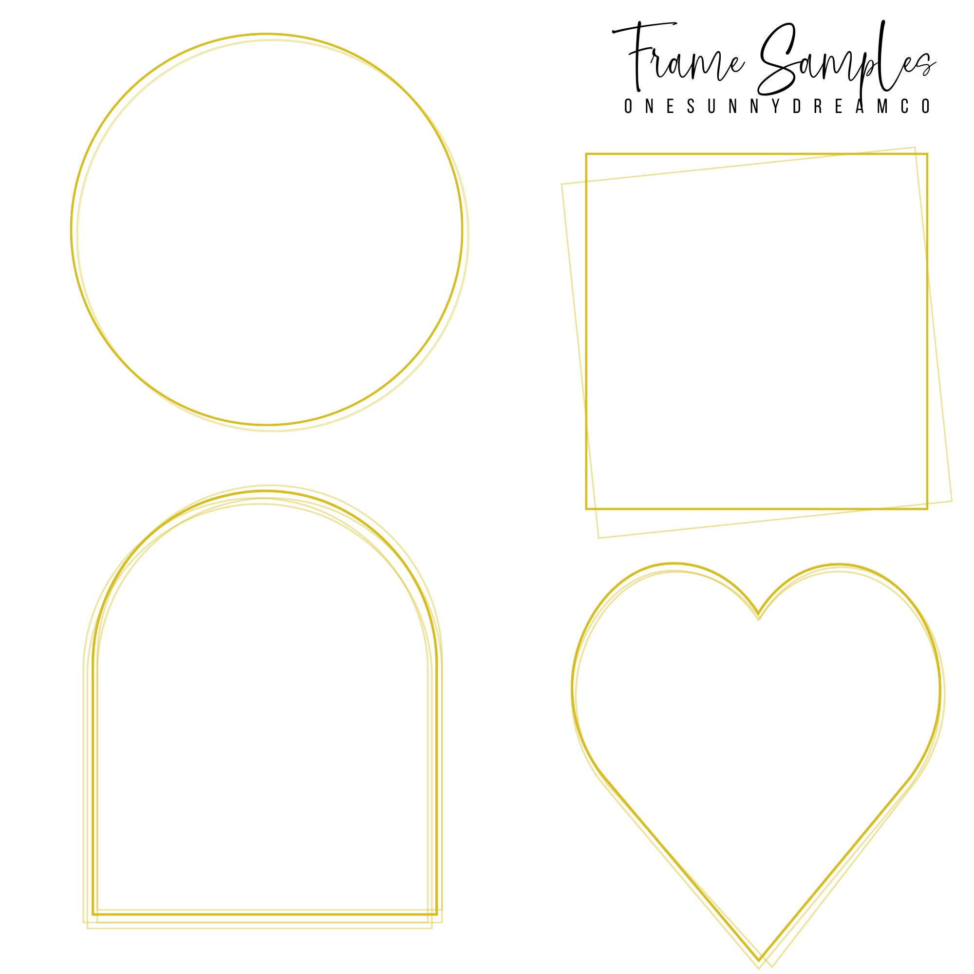 Gold Frame Clipart Bundle, 18 Geometric Frames, Wedding Invitations ...