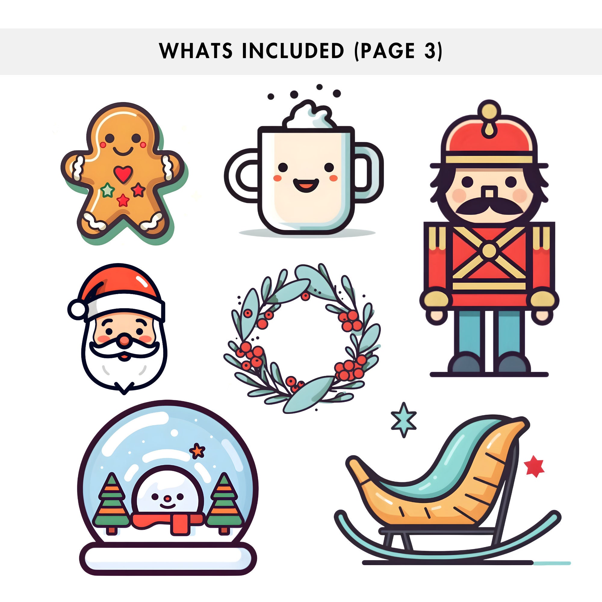 Christmas Clip Art PNG Set, 21 Holiday Clip Art, Commercial Use Clip ...