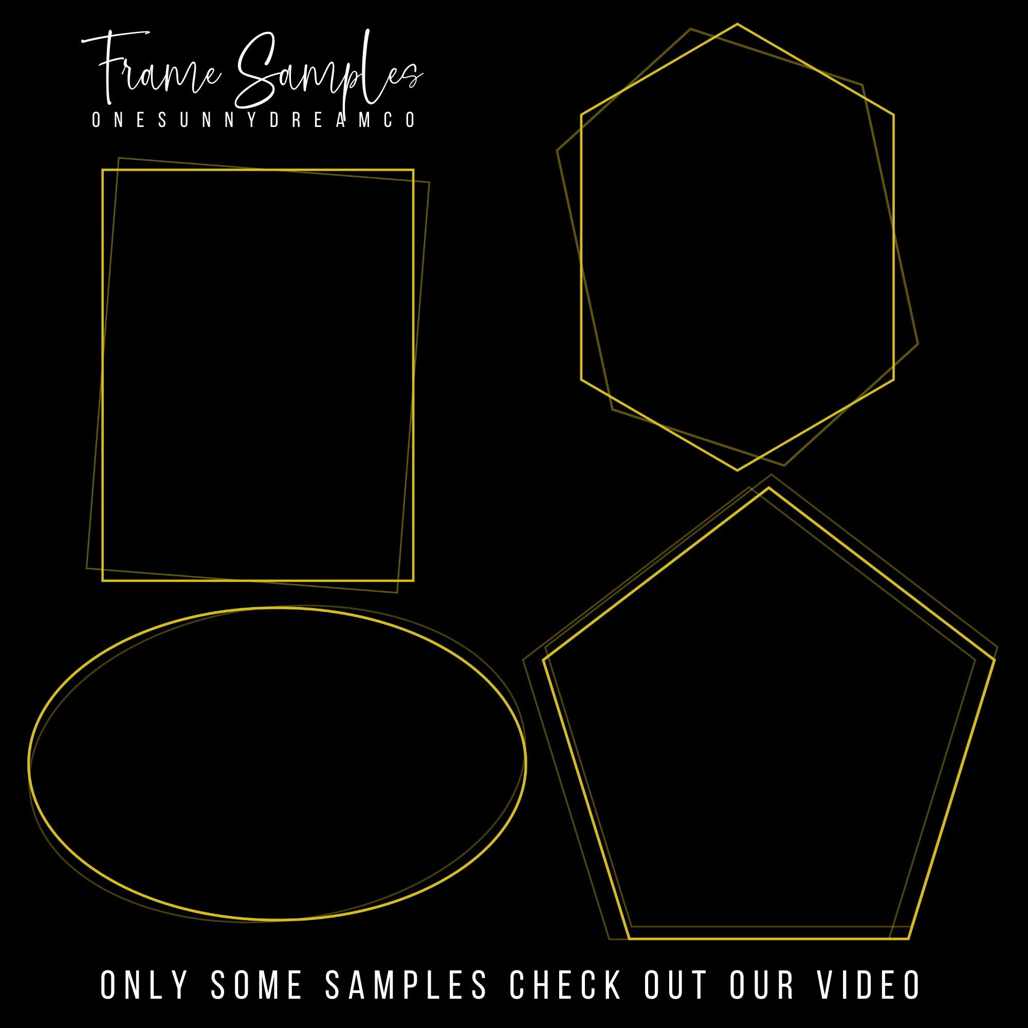 Gold Frame Clipart Bundle, 18 Geometric Frames, Wedding Invitations ...