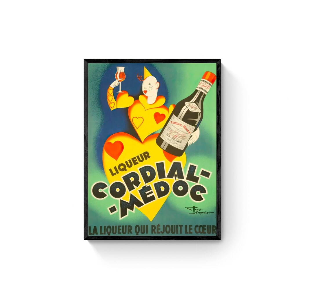 French Liqueur, Vintage Alcohol Poster, Ad Poster, DIGITAL DOWNLOAD ...