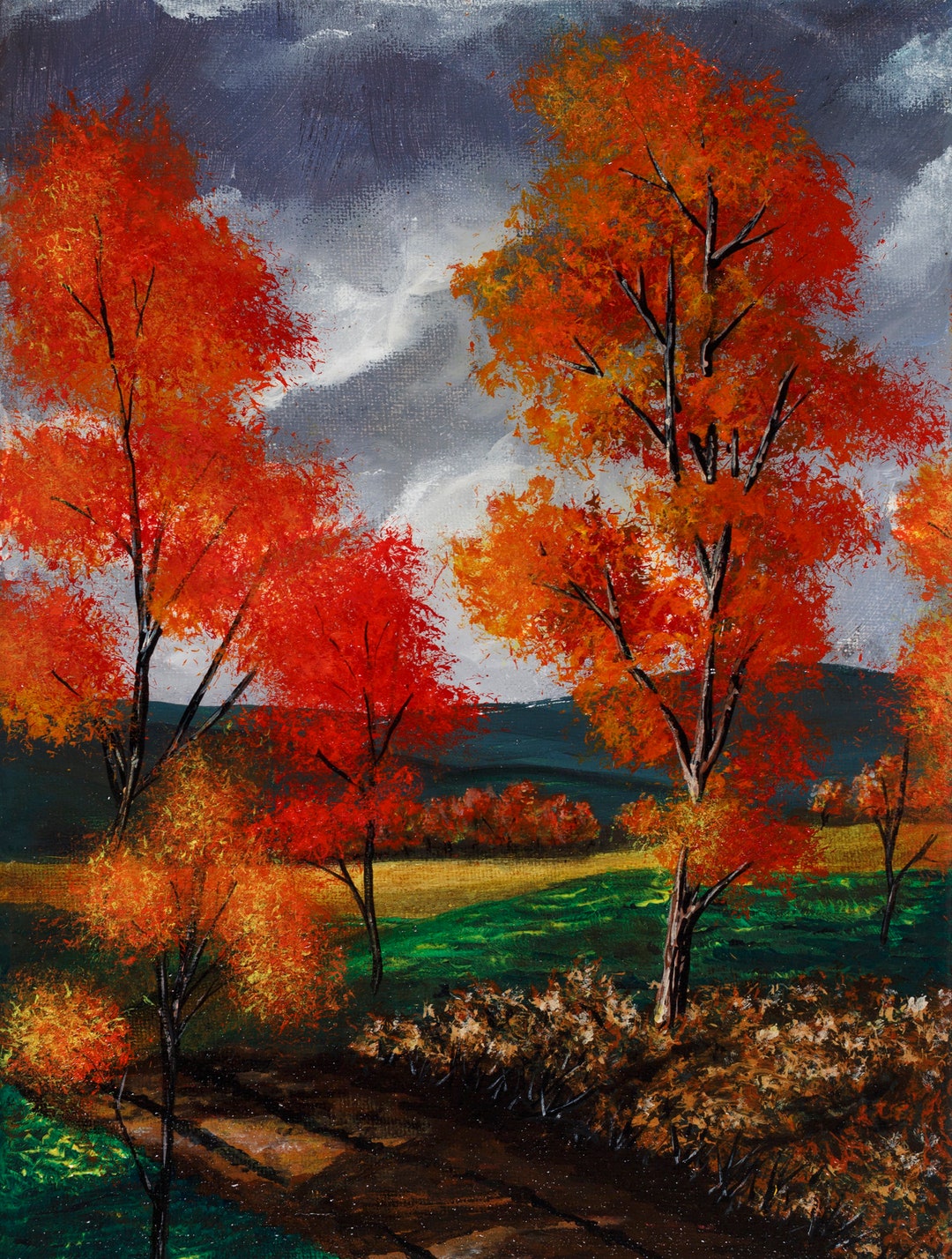 Seasons of Change // Fall Autumn Leaves Landscape Wall Art Print - Etsy
