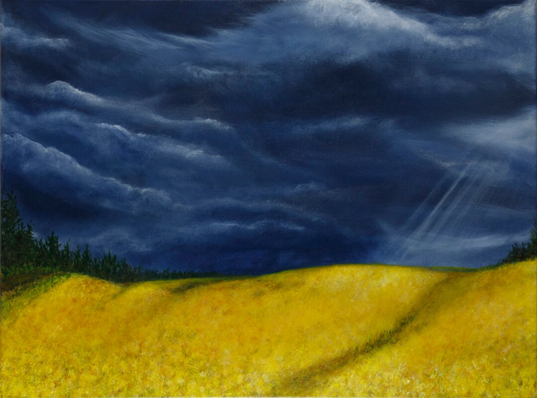 Docility // Landscape Stormy Canola Field Wall Art Print - Etsy