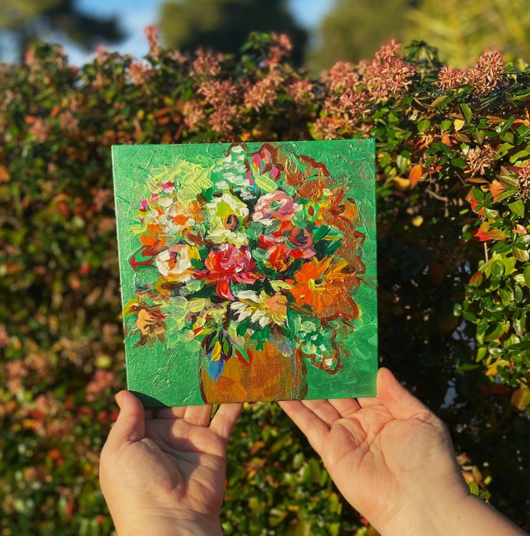 Small Picture Original Acrylic Painting Handmade Flowers Painting ...