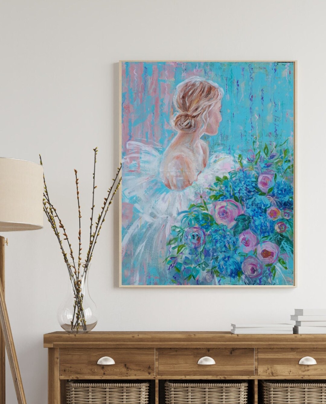 Handmade Abstract Painting Hand Flowers Painted Acrylic Flowers Art ...