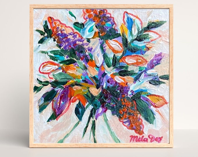 Hand-painted Wall Decor Original Interior Painting Flowers Painting ...