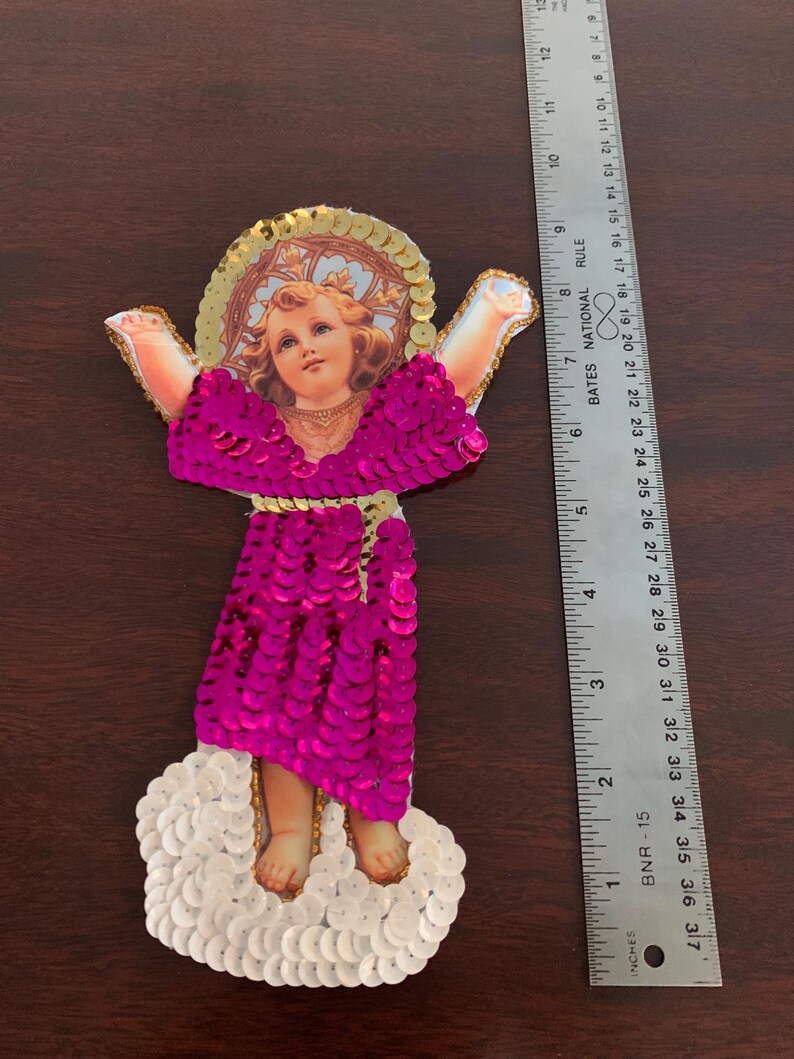 Divine Child Jesus Sequin Patch - Religious Applique (8.5 X 5.5 Inches ...