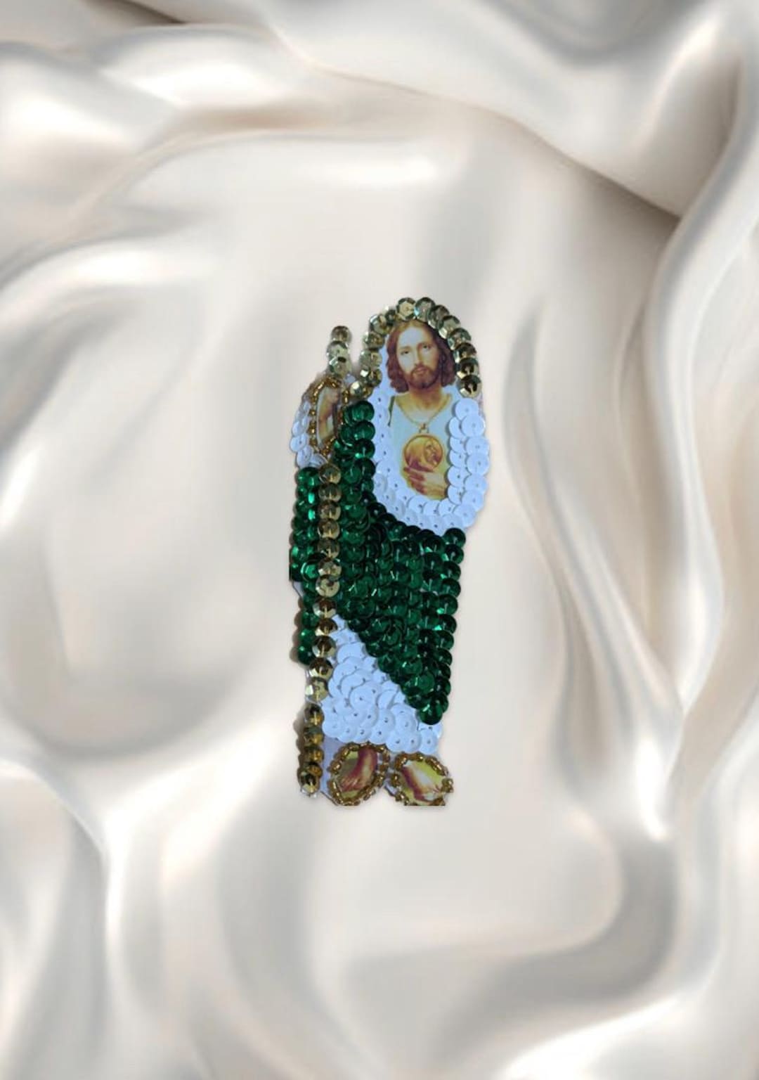 Saint Jude Sequin Patch, Religious Sequins Patch, Applique, Sew On ...