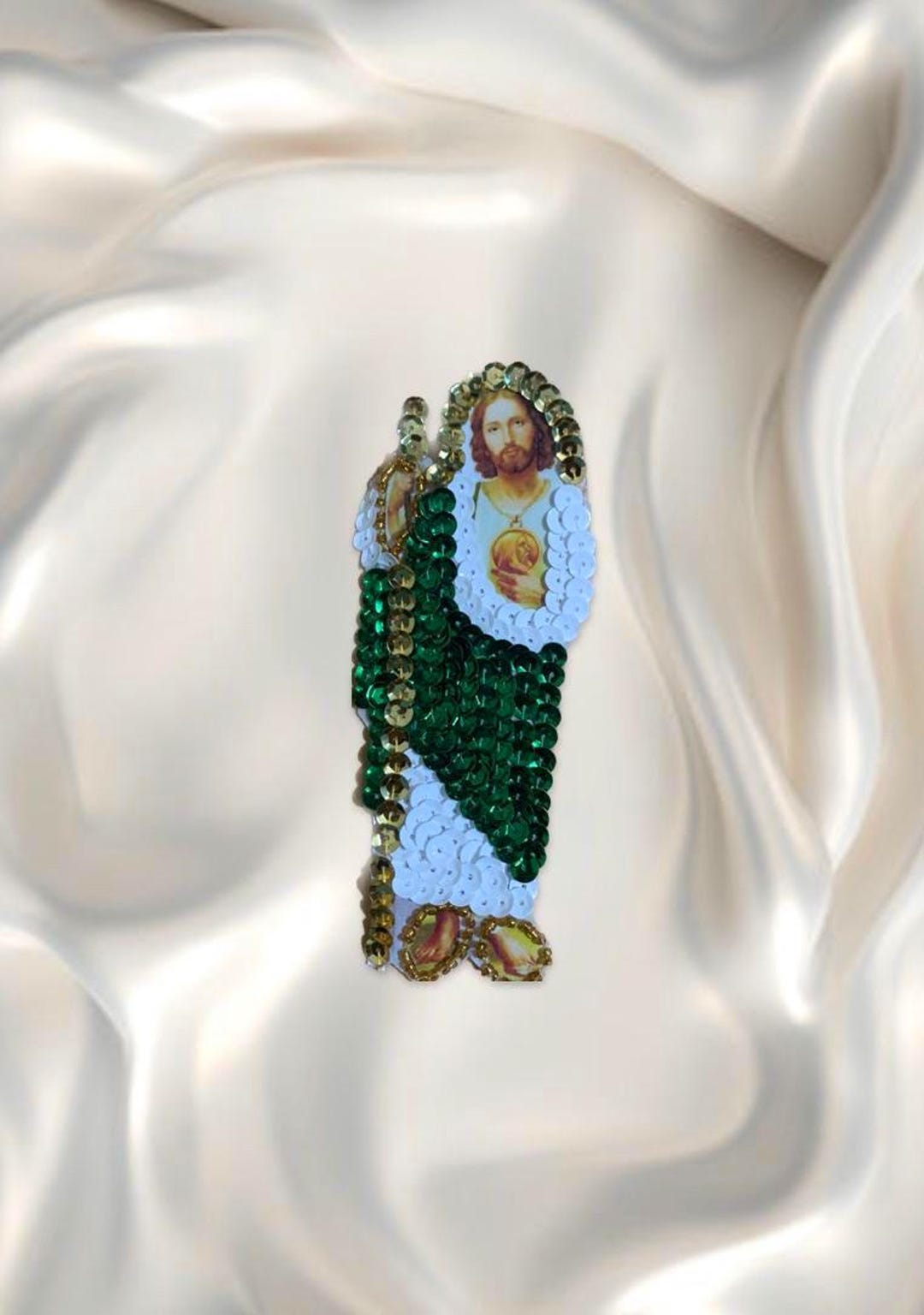 Saint Jude Sequin Patch: Religious Applique, Sew/glue On - Etsy