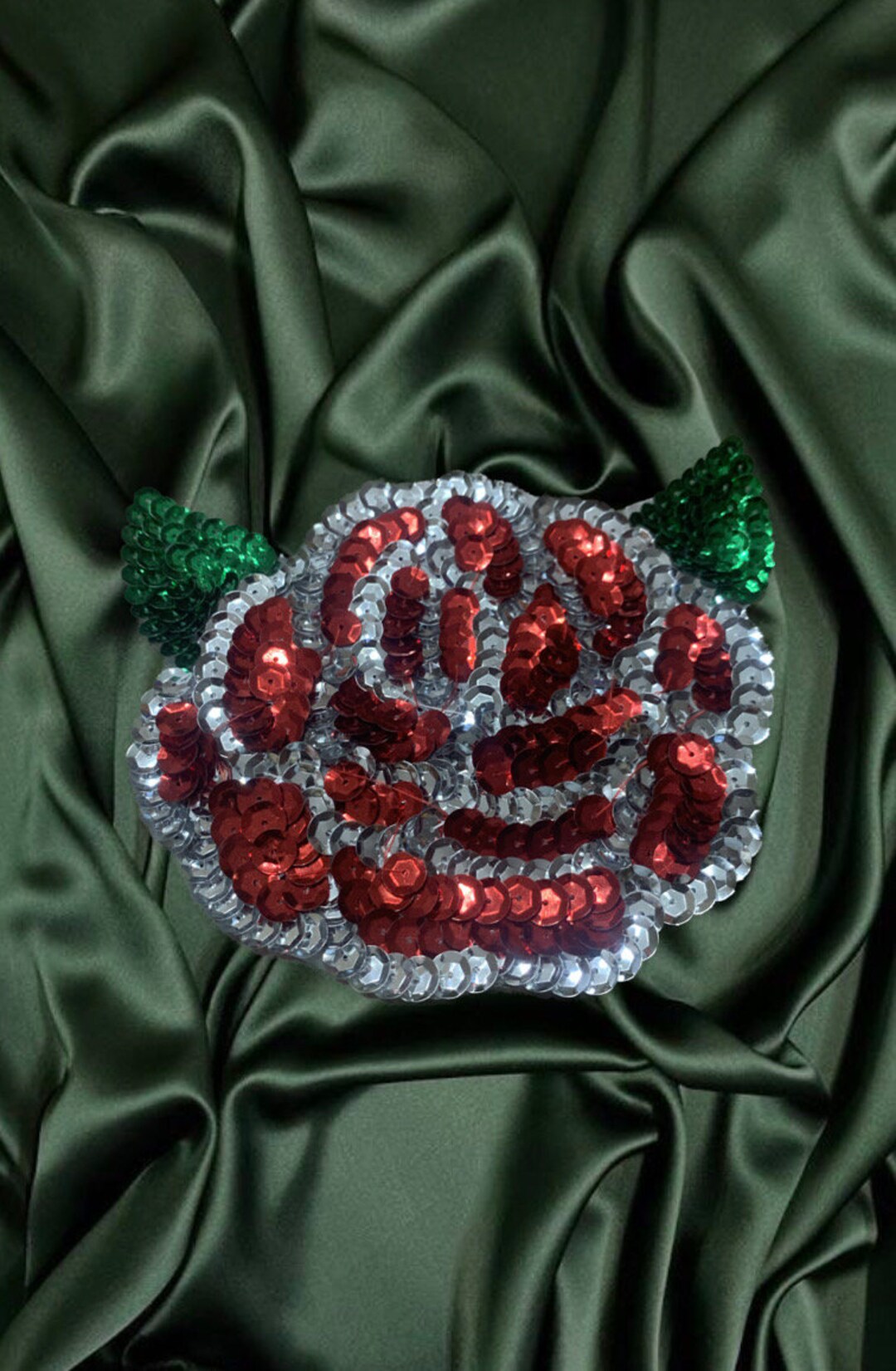 Rose Flower Sequin Patch, Floral Sequins Patch, Rosa, Applique, Sew On ...