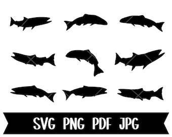 School of Fish SVG, Salmon SVG, Salmon Fishing Svg, Fish Svg, Fishing ...