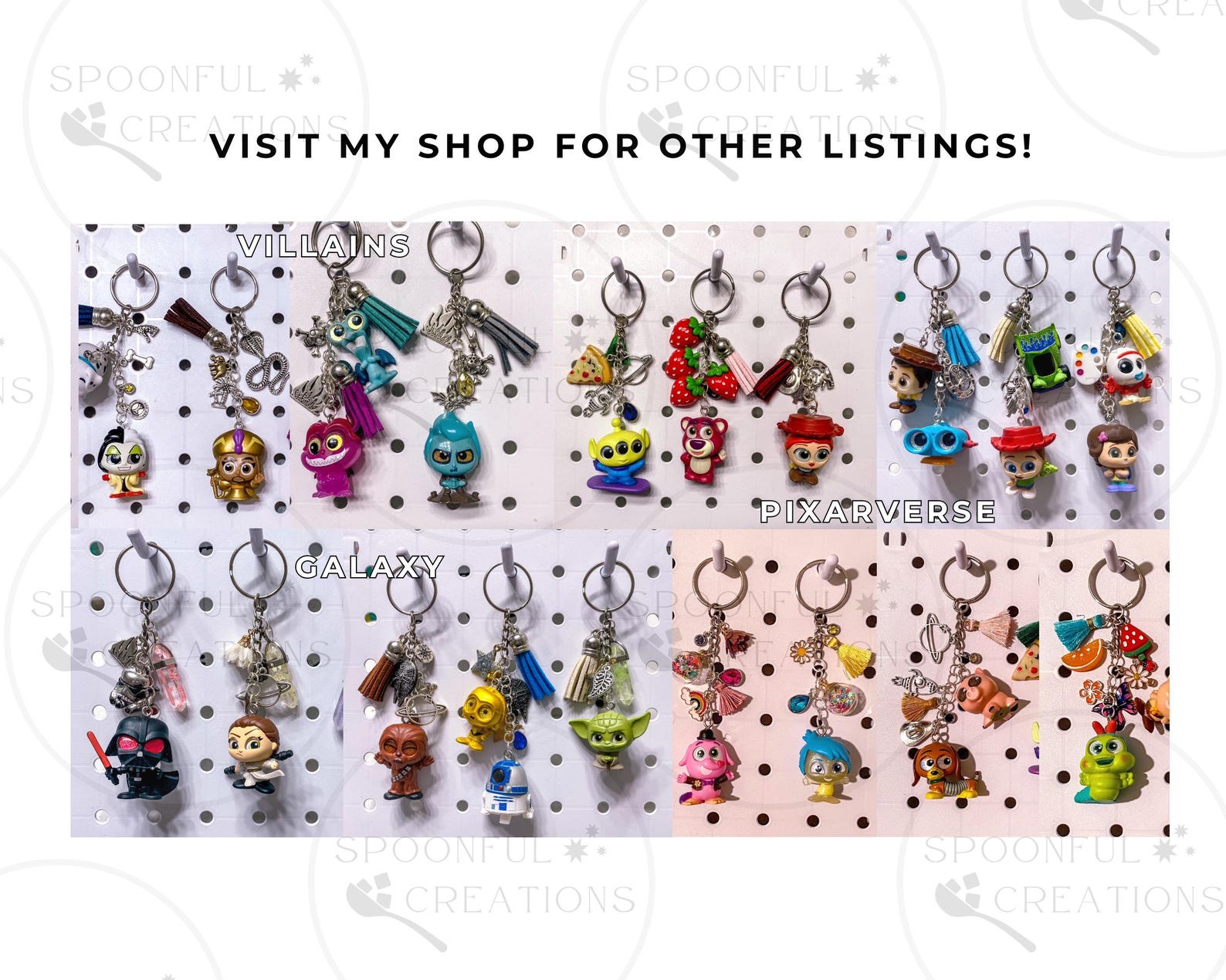 A-doorable Pixarverse Charm Figurine Keychains - Etsy