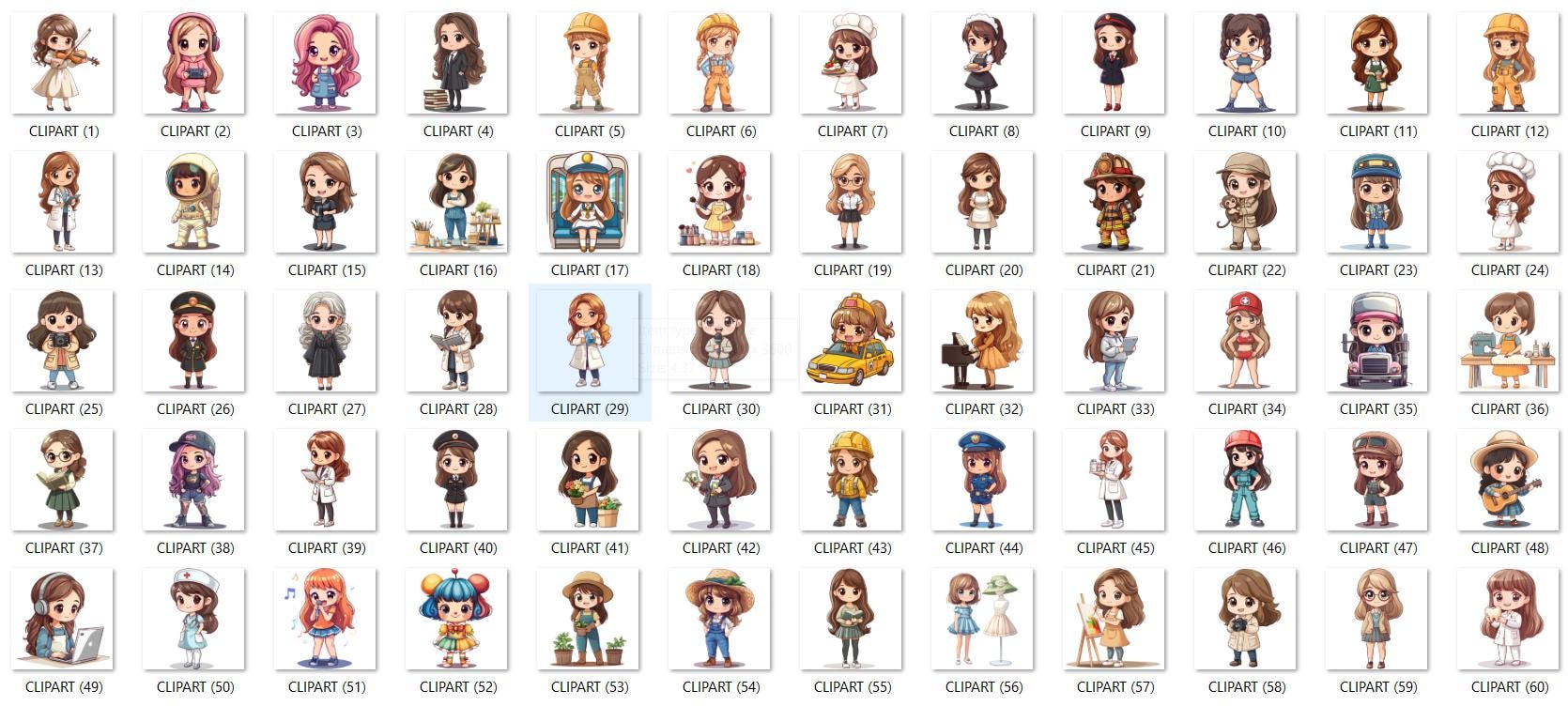Kawaii Occupations Clipart | Teacher Essentials | Cute Job Icons | 119 ...