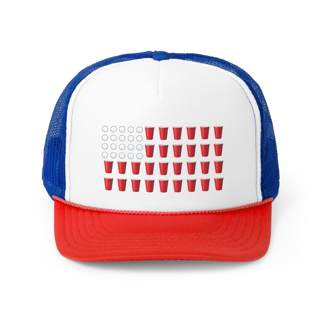 Red Solo Cup Flag Trucker Cap Party Hat Beer Pong Summer - Etsy