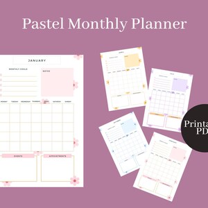 Monthly Calendar Template | Digital Calendar | Aesthetic Calendar ...