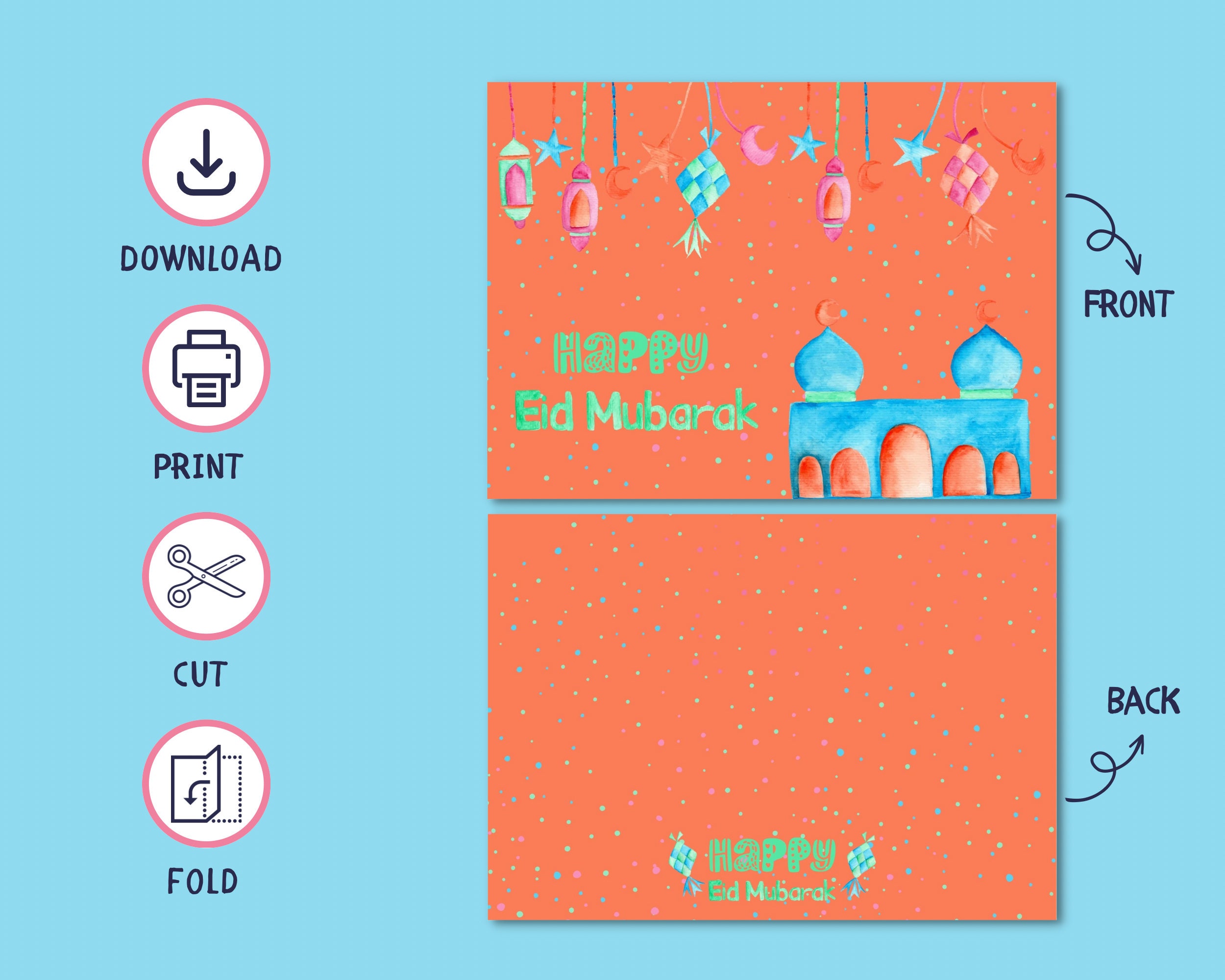 Kids Eid Card I Eid Card for Kids Printable I Happy Eid - Etsy Australia