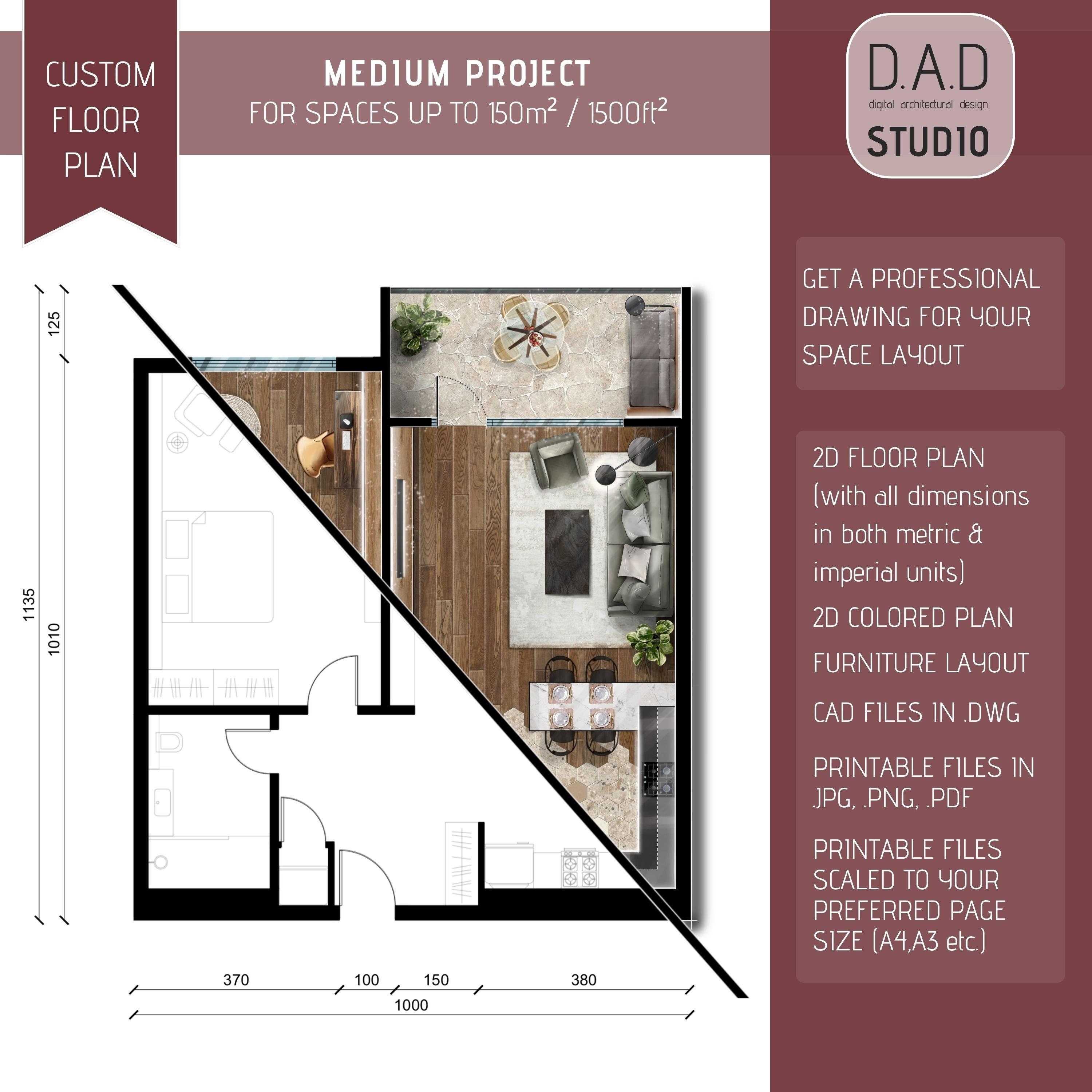 Custom Floor Plan Design| Layout 2D Plan Design| 2D Colored Plan ...