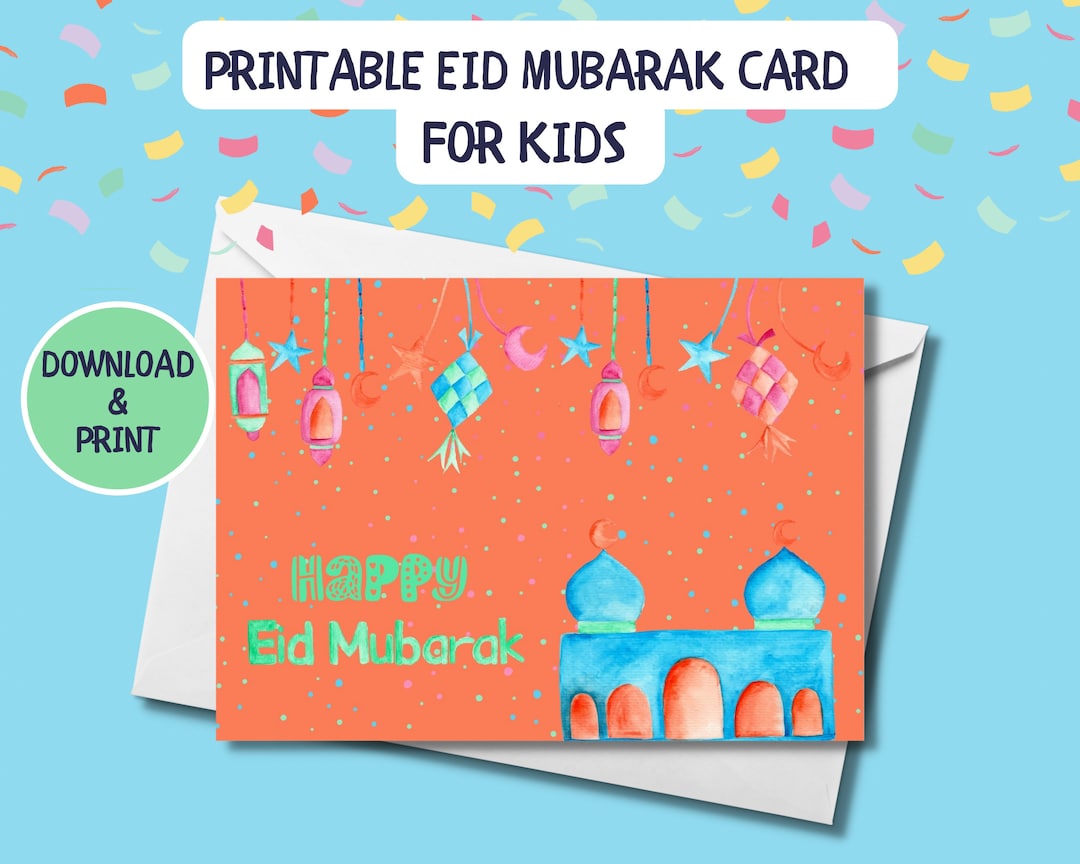 Kids Eid Card I Eid Card for Kids Printable I Happy Eid - Etsy Australia