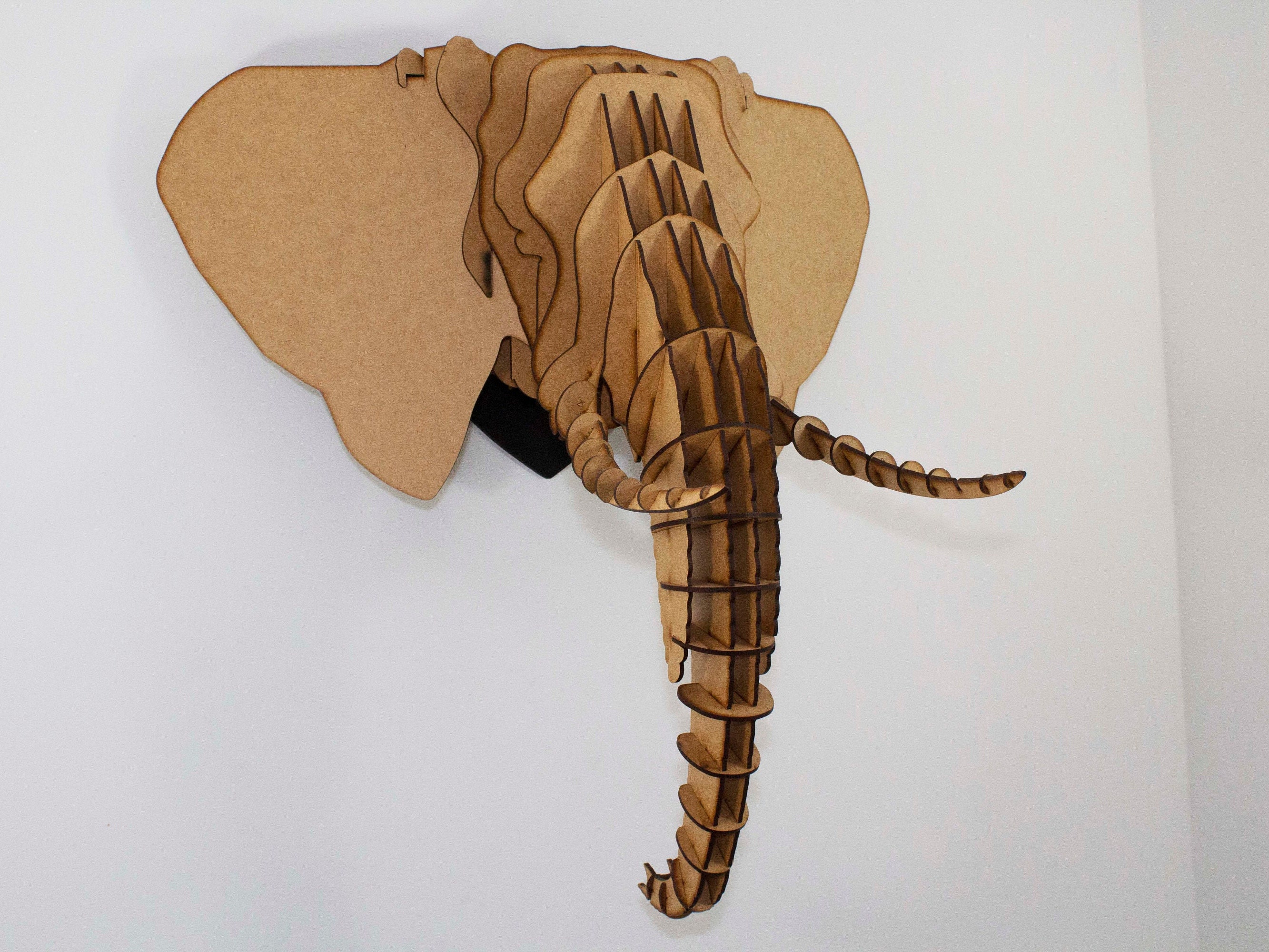 Laser Cut Elephant Head Wall Art: 3D Safari Decor - Etsy