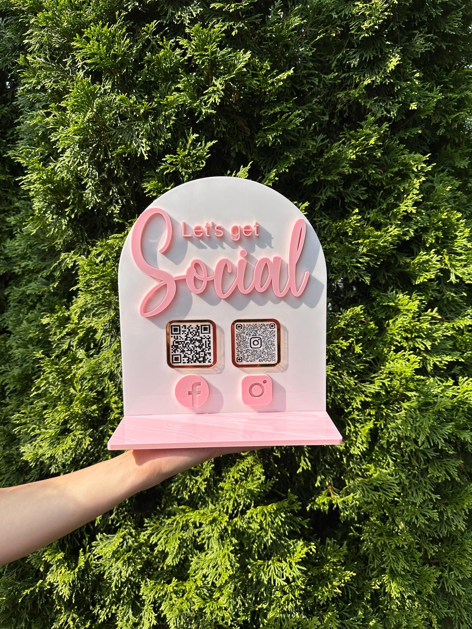 Acrylic QR Code Stand: Social Media Display for Small Business - Etsy