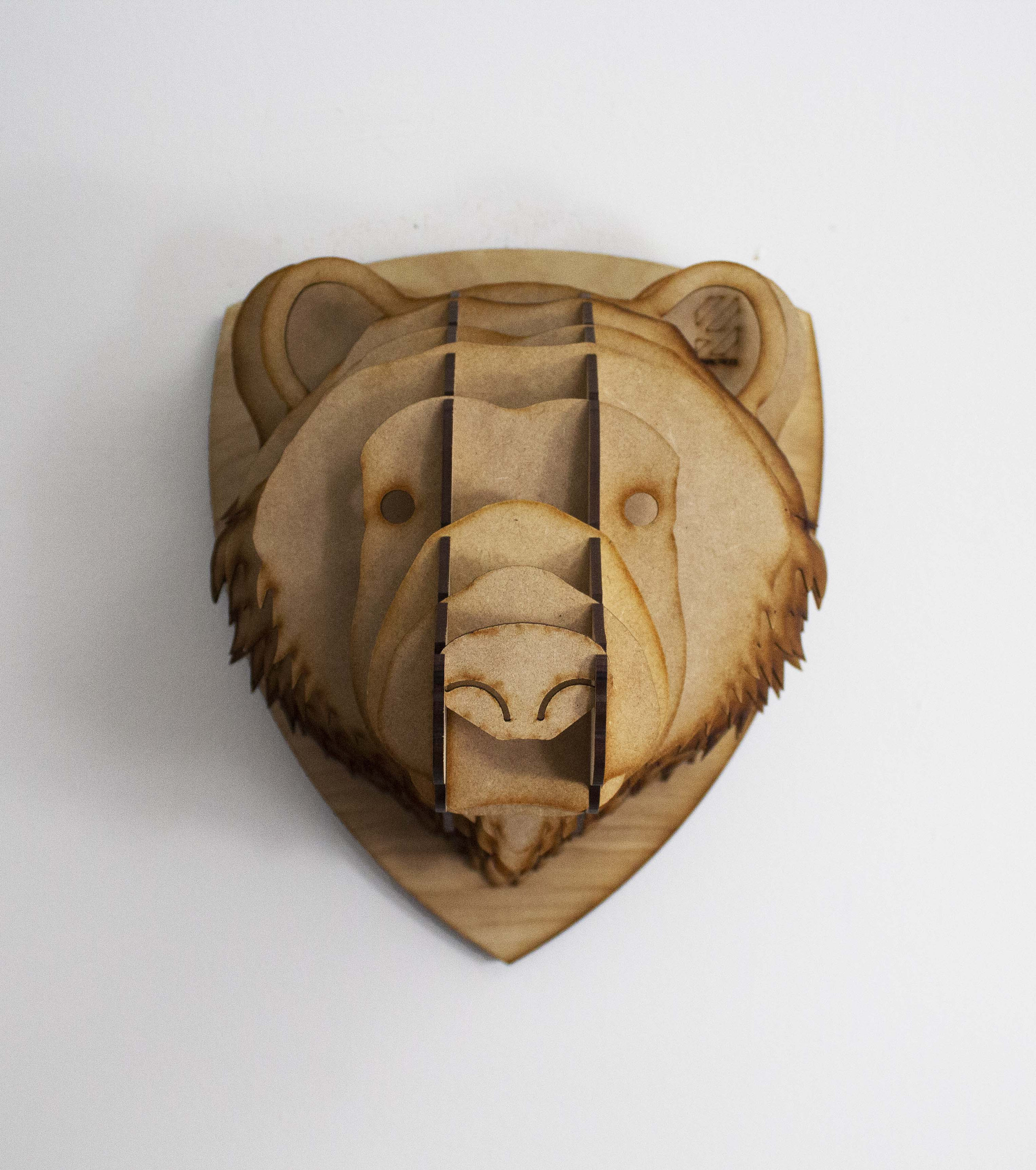 Stunning 3D Bear Puzzle Head, Laser-cut, DIY Assembly, 3D Grizzly Bear ...