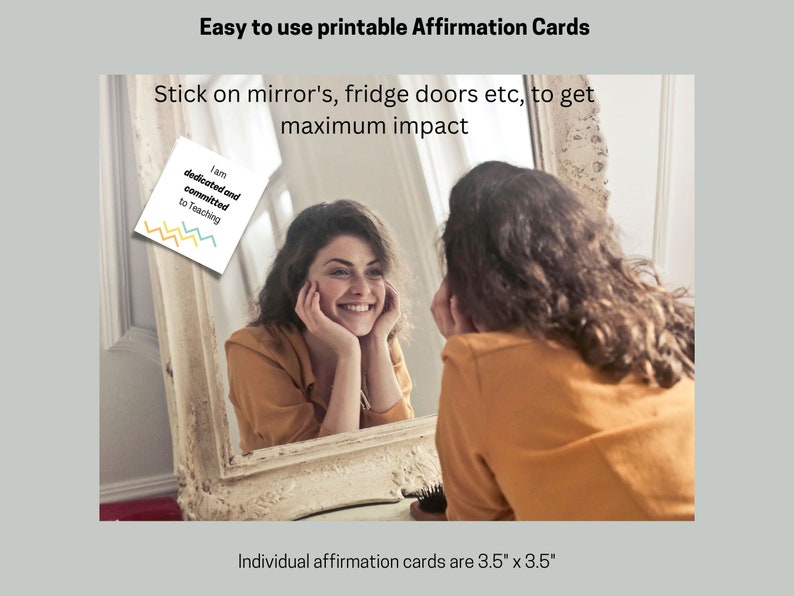 Positive Affirmation Cards for Teachers, Daily Motivation PDF Printable ...