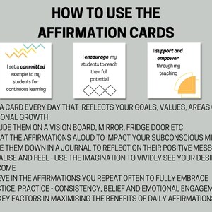 Positive Affirmation Cards for Teachers, Daily Motivation PDF Printable ...