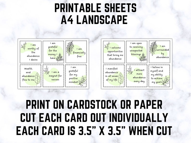 Affirmation Cards Printable, Manifestation and Abundance Affirmation ...